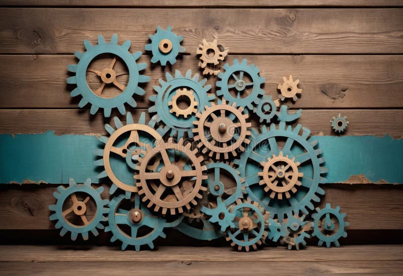 Gears Cogs Technology Industry Background Banner Stock Illustration ...