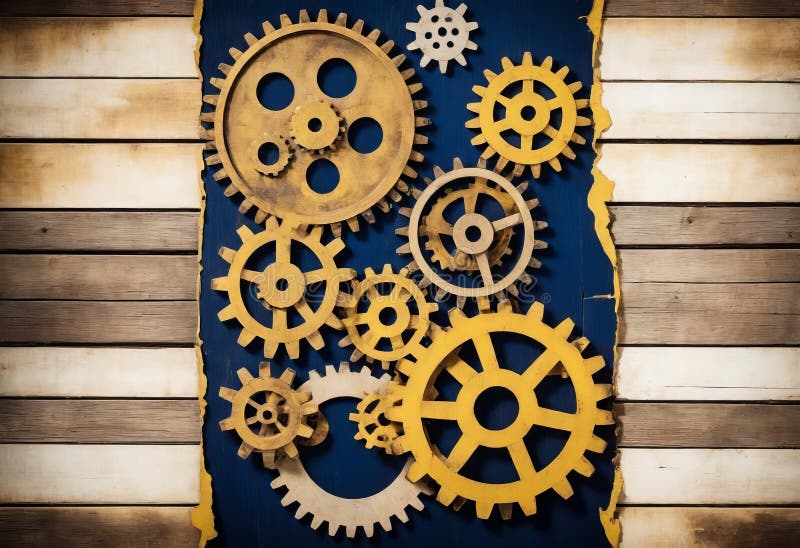 Gears Cogs Technology Industry Background Banner Stock Illustration ...