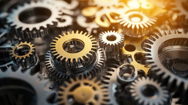 Gears and Cogs Working Together, Symbolizing a Complex Stock ...