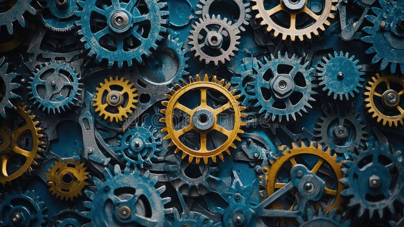 Gears and Cogs Working Together, Symbolizing a Complex Stock ...