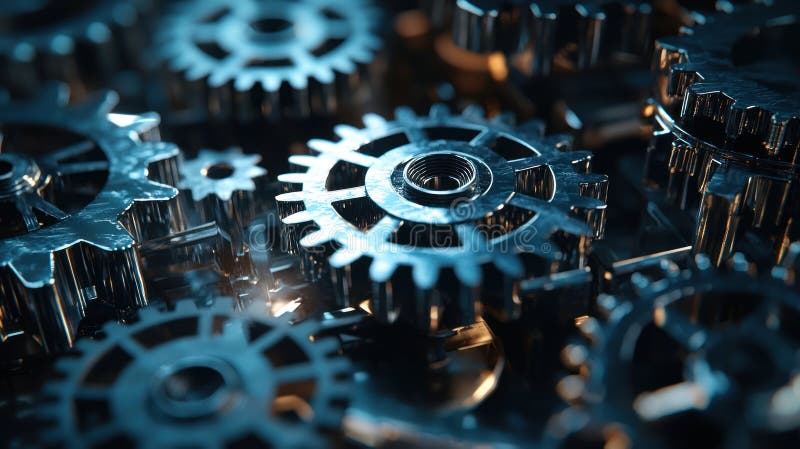 Gears and Cogs Working Together, Symbolizing a Complex Mechanical Stock ...