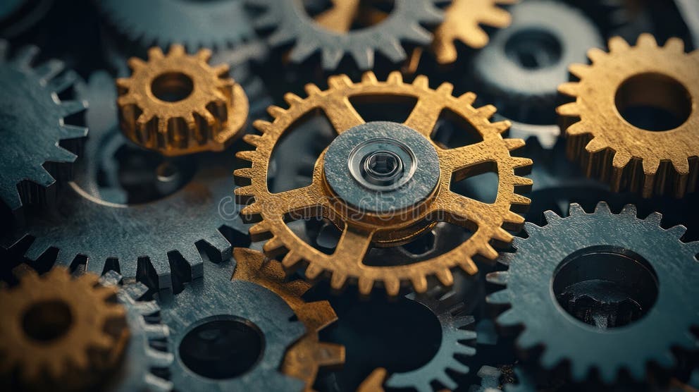Gears and Cogs Working Together, Symbolizing a Complex Stock ...