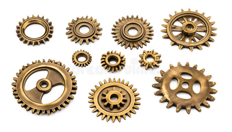 157 Gears Collage Isolated White Background Stock Photos - Free ...