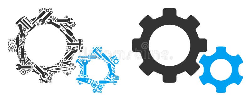 Gears Composition of Service Tools Stock Vector - Illustration of parts ...