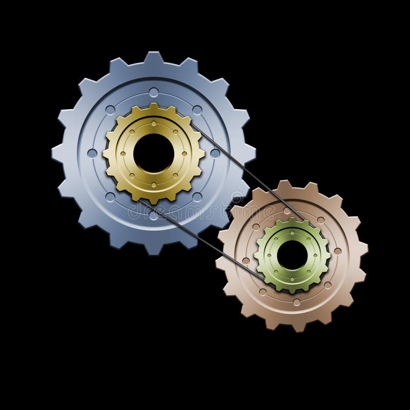 Interlocking gears stock illustration. Illustration of conceptual - 907745