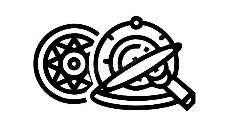 Gears with Compass Design, Mechanical Navigation, Engineering, Vector ...