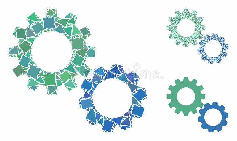 Gears Composition Icon of Uneven Items Stock Vector - Illustration of ...