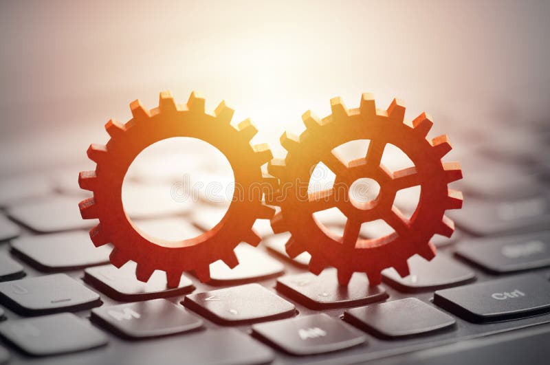 Computer-gears stock image. Image of cogwheel, engine - 1586317