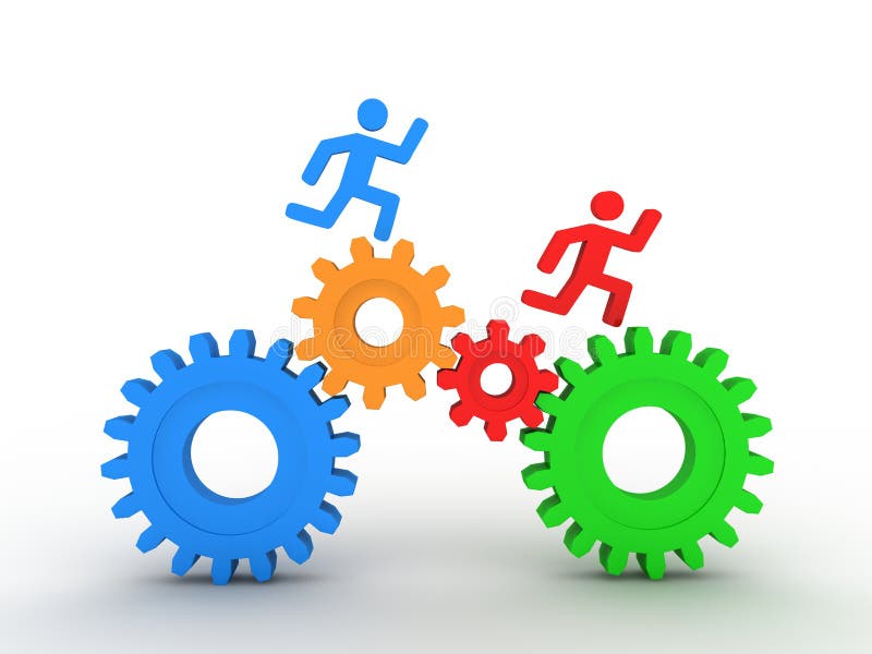 Gears, teamwork stock illustration. Illustration of processes - 38483900