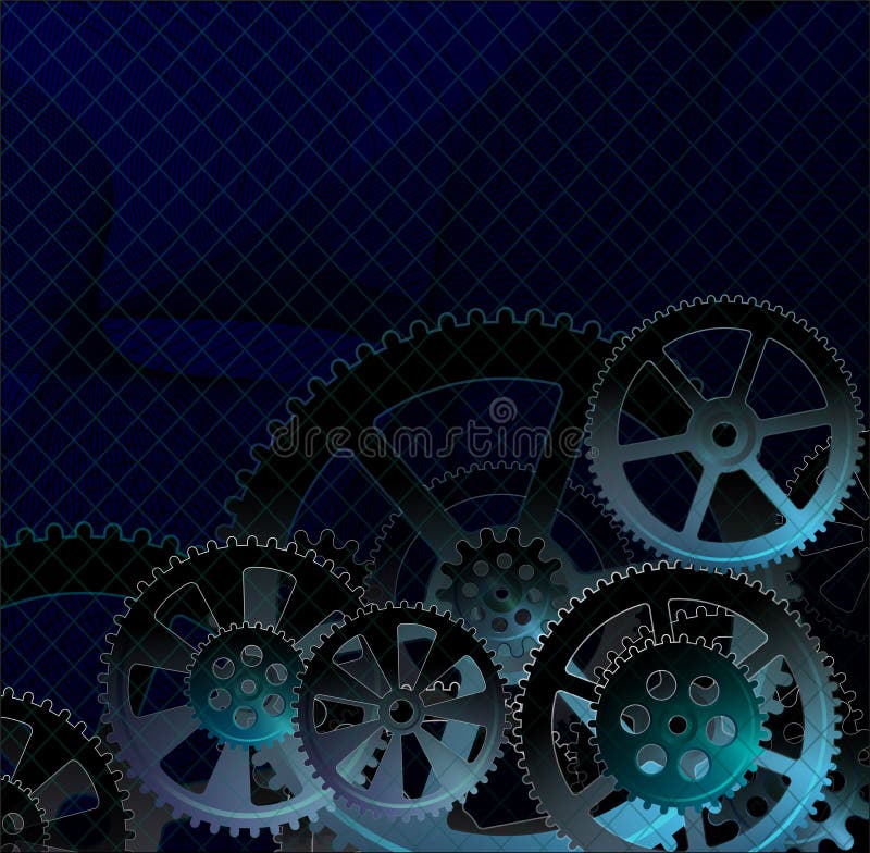 Gears dark blue stock illustration. Illustration of midnight - 36290036