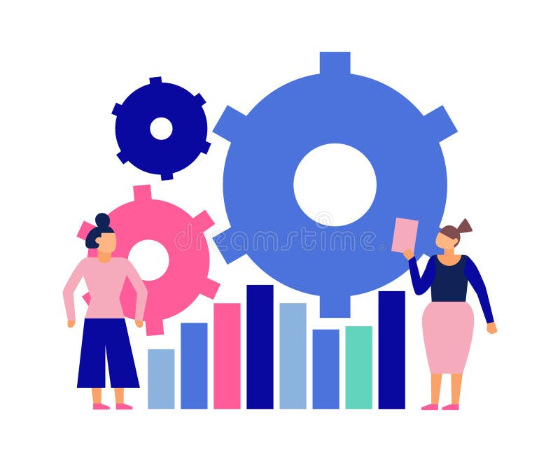 Gears Data Analysis Composition Stock Vector - Illustration of data ...