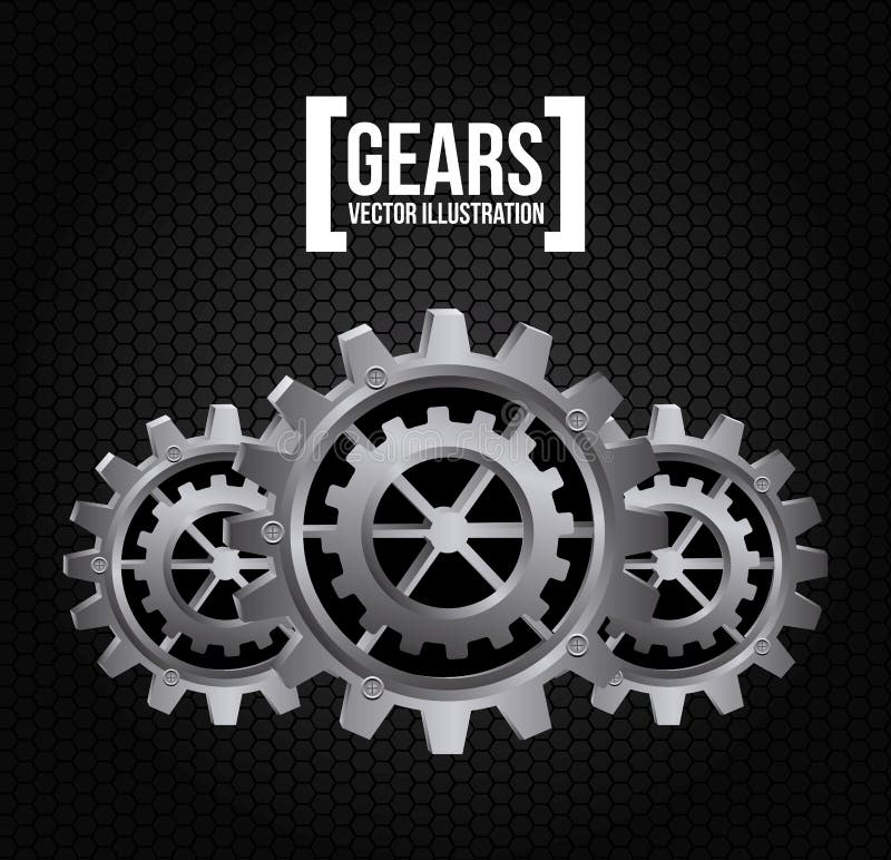 Gears Blueprint Background. Vector. Stock Vector - Illustration of ...