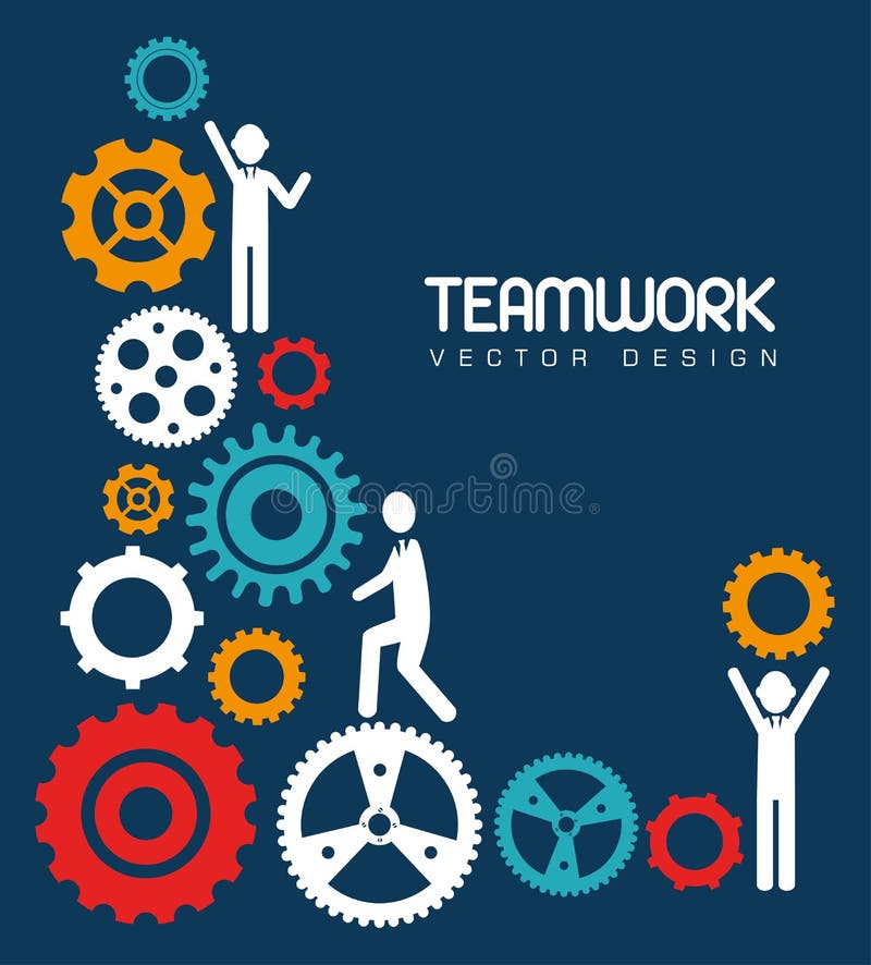 Gears Team Work stock illustration. Illustration of cooperate - 13736149