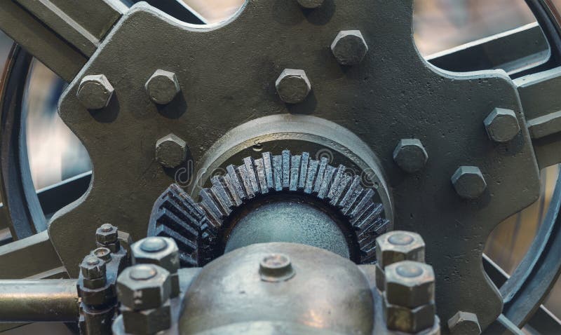 Gears and Flywheel of an Old Steam Engine Stock Image - Image of ...