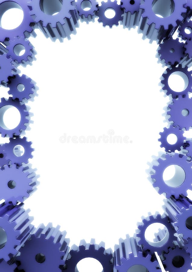 Gears Frame Industrial Technic Border Stock Illustration - Illustration ...