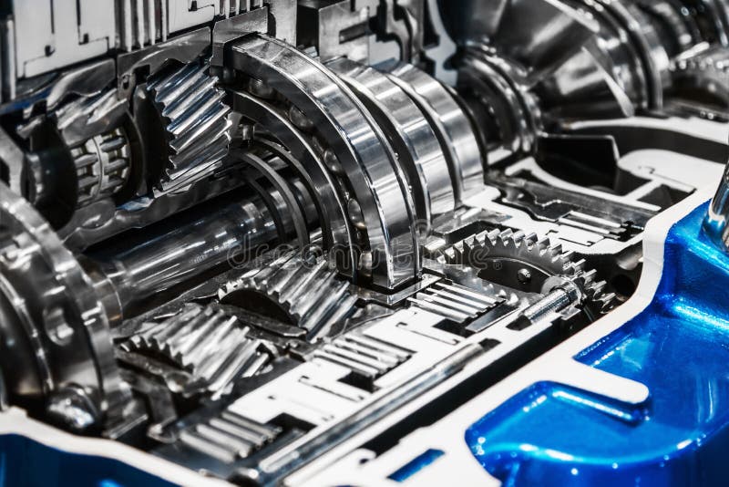 Gears of the Gearbox in the Section. Modern Technological Stock Image ...