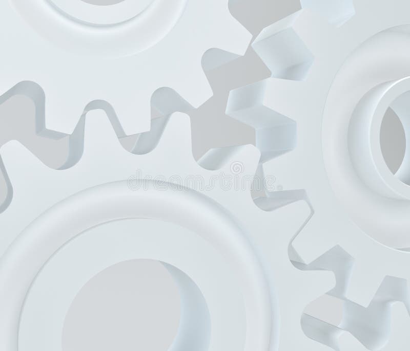 Gears on a Gray Background. 3d Rendering. Working Machinery Part. Stock ...