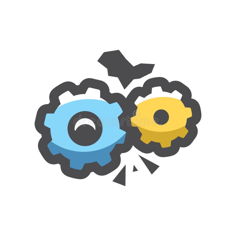 Gears Grind Garbage Vector Icon Cartoon Illustration Stock Vector ...