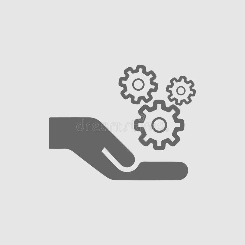 Gears in Hand Vector Icon Eps 10 Stock Vector - Illustration of hand ...