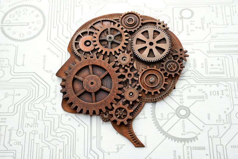 Gears in Human Brain Metaphor Stock Illustration - Illustration of ...