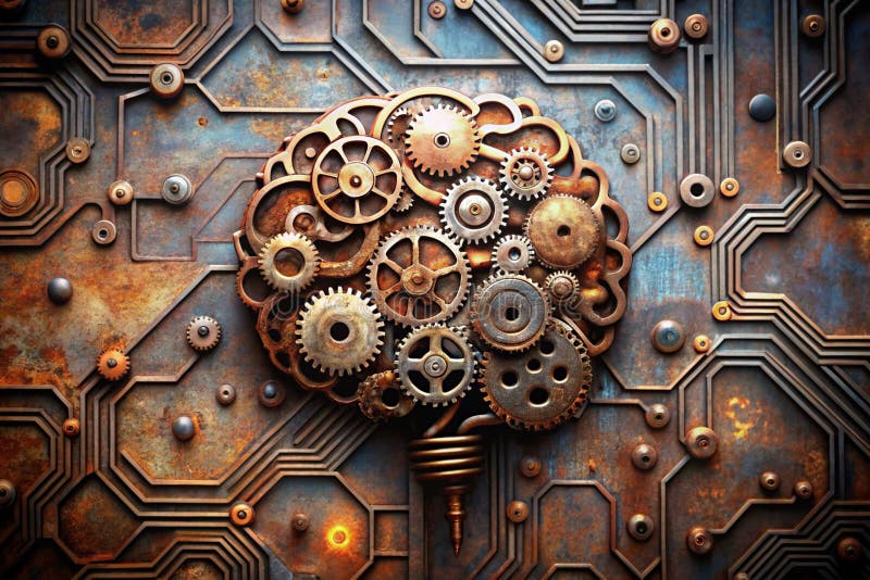 Gears in Human Brain Metaphor Stock Illustration - Illustration of ...