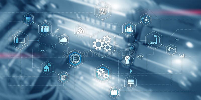 Gears Icon Business Process Automation Connect. Technokogy Progect ...