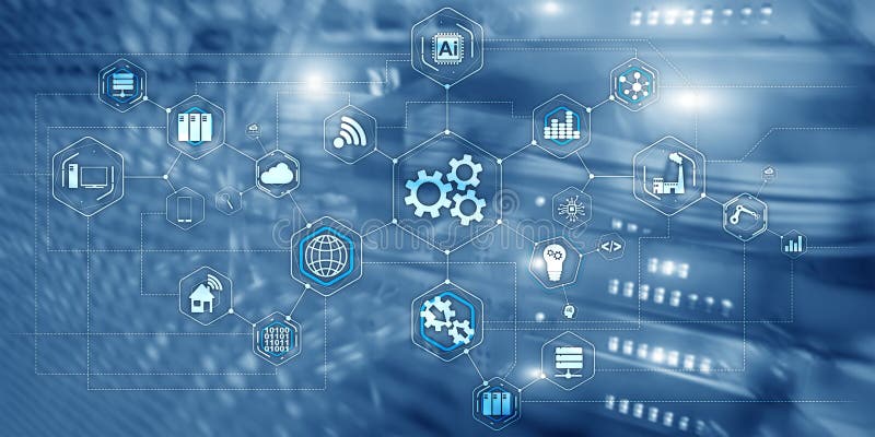 Gears Icon Business Process Automation Connect. Technology and Business ...