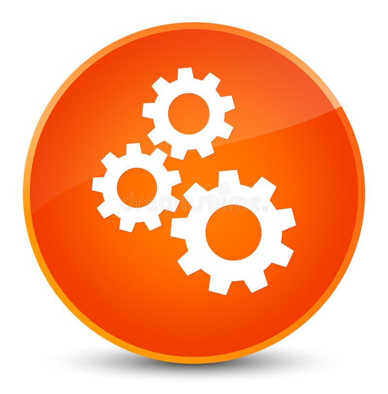 Gears Icon Elegant Orange Round Button Stock Illustration ...
