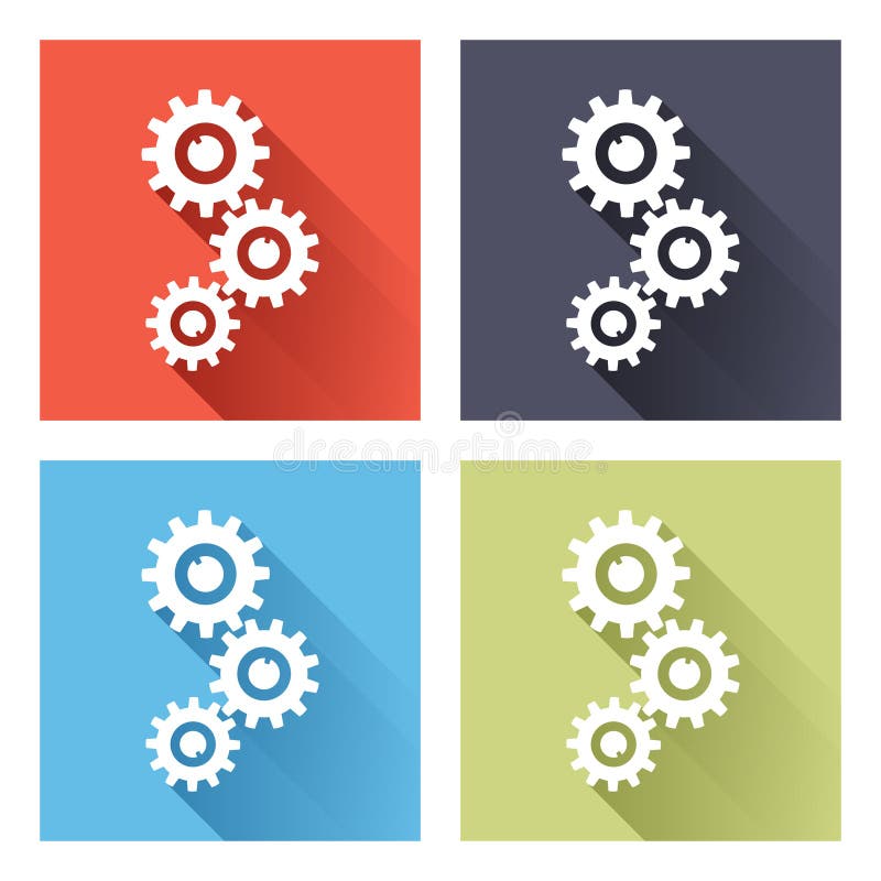 Gears - Black Icon on White Background Vector Illustration for Website ...