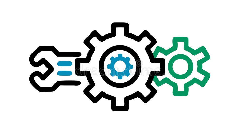 Gears Icon: Mechanism Workflow Symbol Vector, Vector Design Generative AI Stock Vector ...