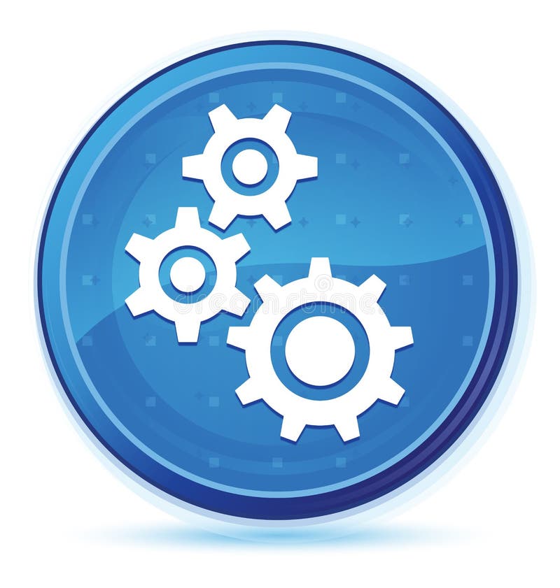 Gears Icon Midnight Blue Prime Round Button Stock Vector - Illustration ...