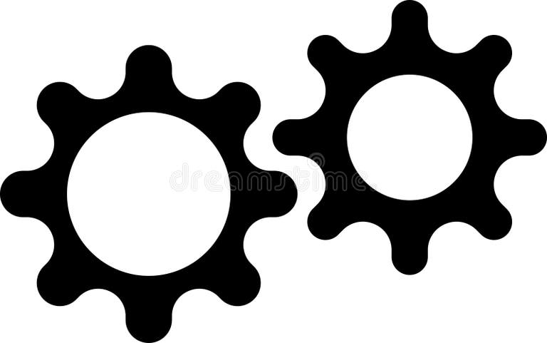 Gears Icon Set. Connected Cogs, Cogwheel Gears Vector Illustration ...