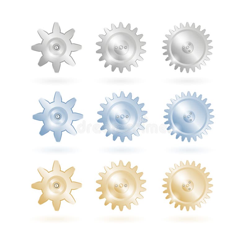 Gears icon set stock vector. Illustration of gearwheel - 39192256