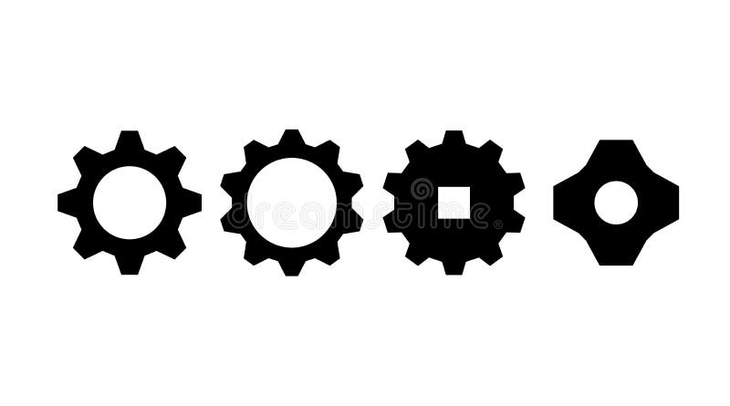 Gears Icon Set. Progress or Construction Concept Vector Isolated ...