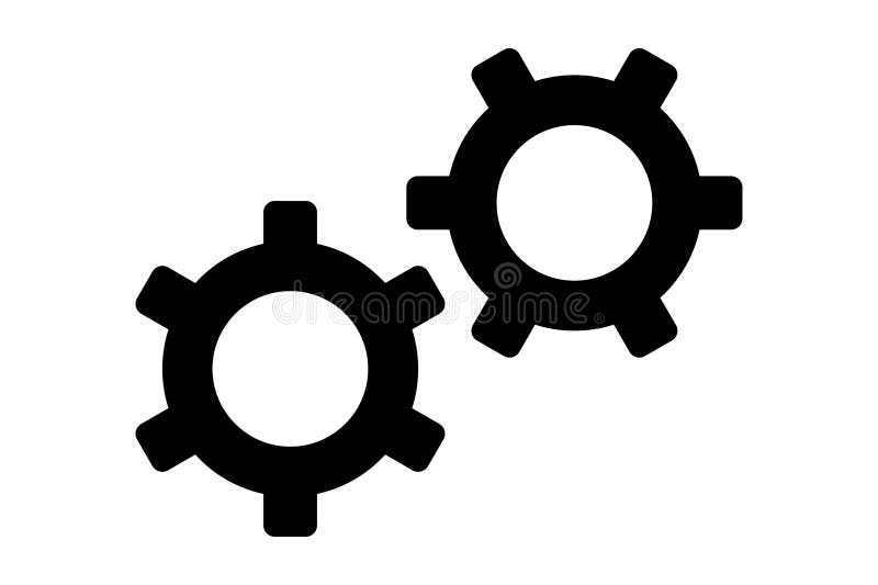 Gears Icon Symbol Simple Design. Stock Illustration - Illustration of ...
