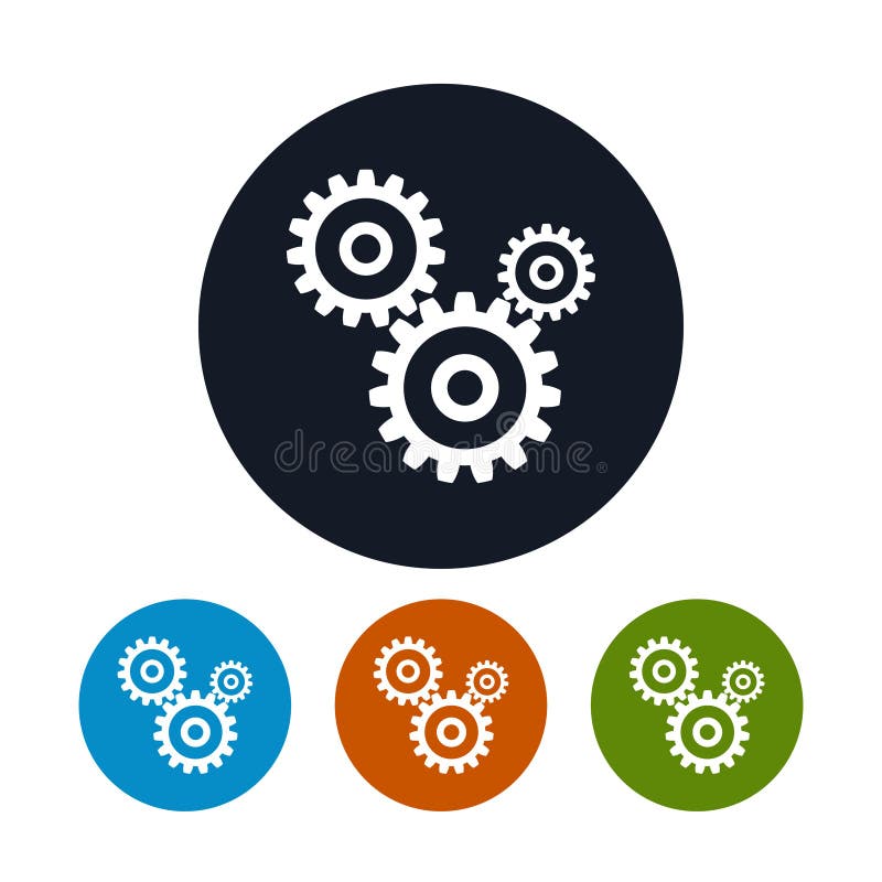 Gears Icon, Vector Illustration Stock Vector - Illustration of circle ...