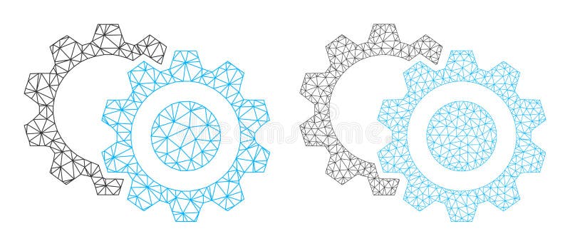 Gears Icons - Vector Polygonal Mesh Stock Vector - Illustration of ...