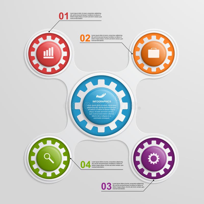 Gears Infographic Design Concept. Stock Vector - Illustration of ...