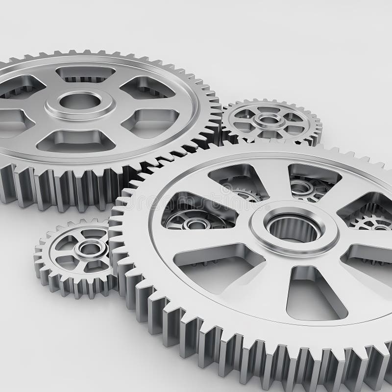 Gears Interlocking Mechanism Concept Illustration for Engineering and ...