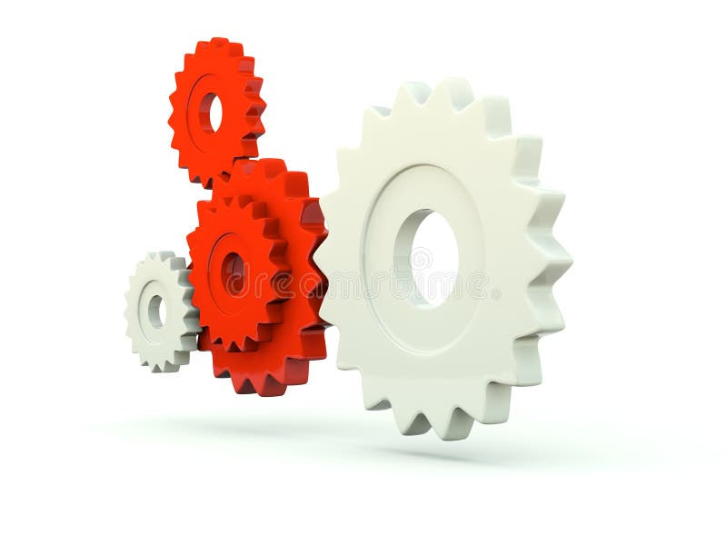 Colored interlocking gears stock illustration. Illustration of gear ...