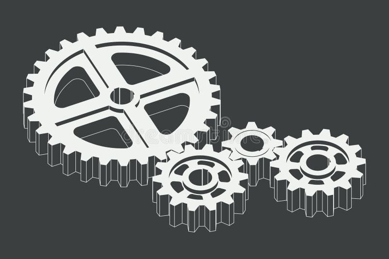 Gears Industrial Isometric Stock Illustrations – 218 Gears Industrial ...