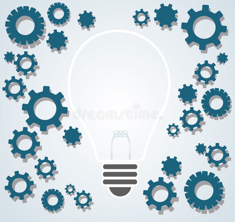 Gears in Light Bulb Shape , Abstract Gears Concept of Thinking Stock ...