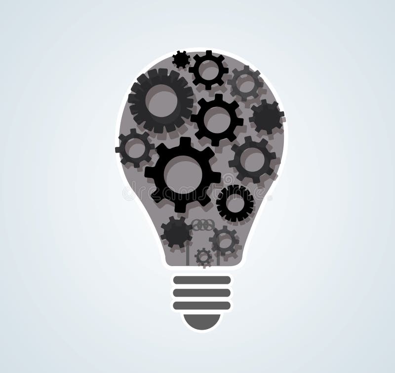 Gears in Light Bulb Shape , Abstract Gears Concept of Thinking Stock ...