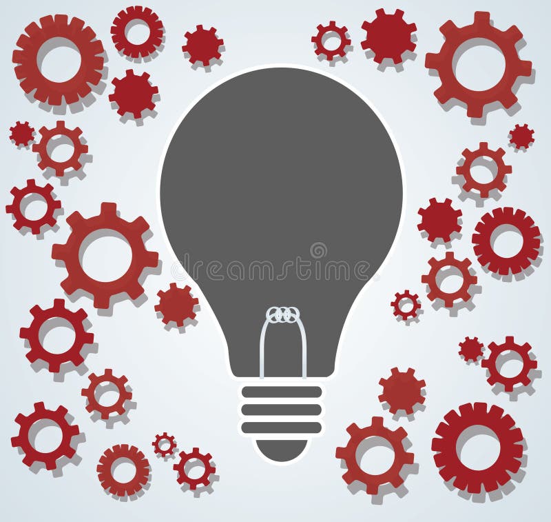 Gears in Light Bulb Shape , Abstract Gears Concept of Thinking Stock ...