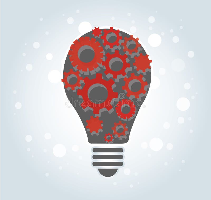 Gears in Light Bulb Shape , Abstract Gears Concept of Thinking Stock ...