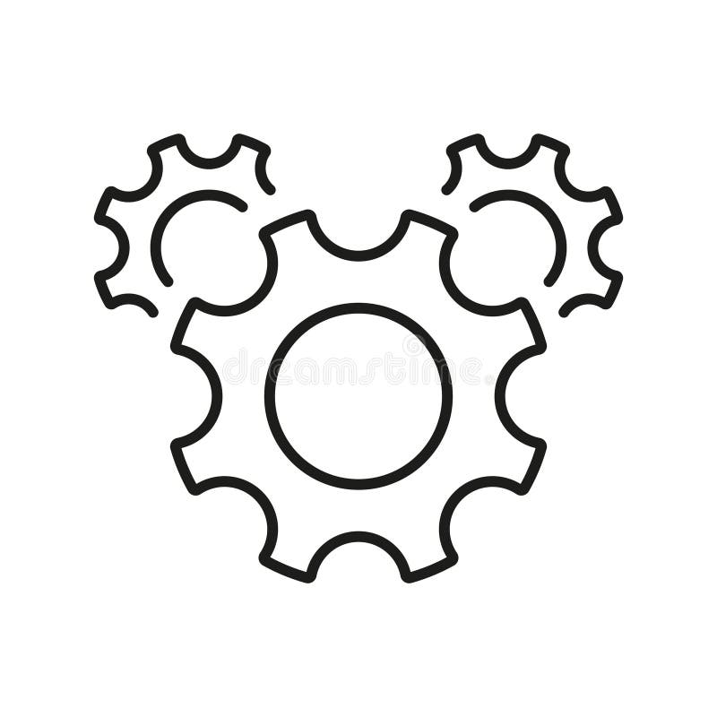 Gears Line Icon for Settings and Configuration in Technical Support ...
