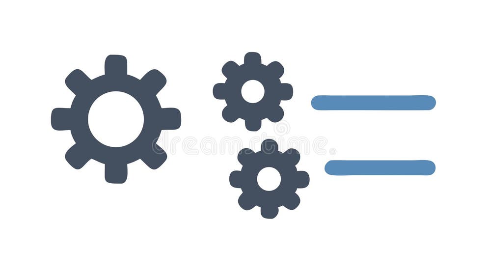 Gears Lines Icon Vector, Process System Symbol, Vector Design Generative AI Stock Vector ...