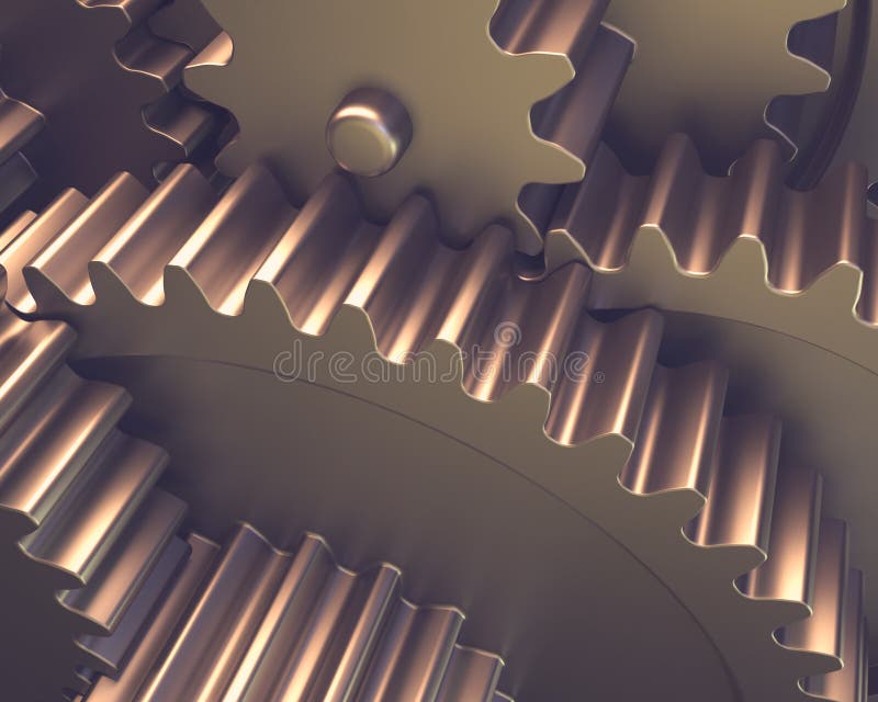 Set of Gears Interconnected 3 Dimensional Illustration Icon Stock ...