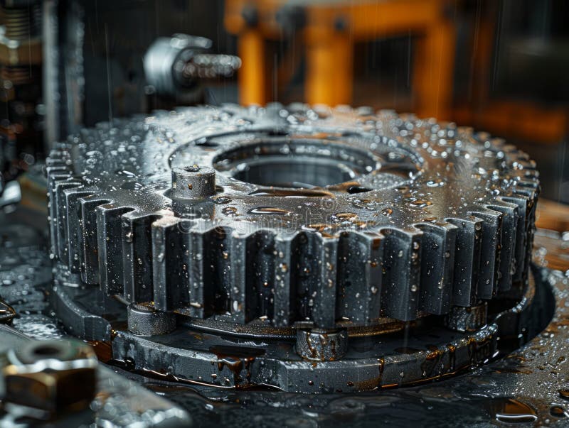 Gears in a machine shop stock image. Image of gear, generated - 313070915