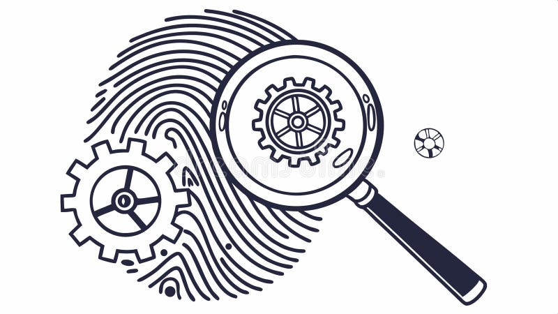 Gears with Magnifier, Technical Detail and Mechanical Analysis Vector ...